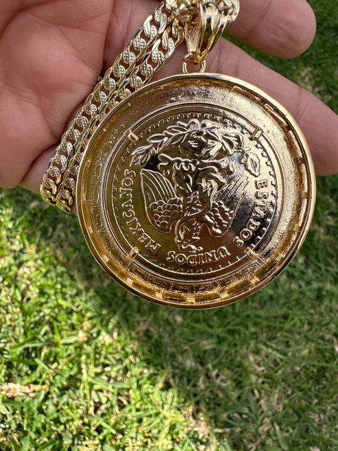 Centenario Oro - Gold Plated Necklace with Cuban Chain – Giftingshopss